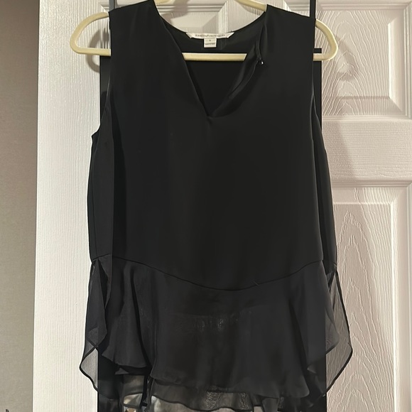 Diane Von Furstenberg | Tops | Dvf Black Womens Silk Blouse | Poshmark